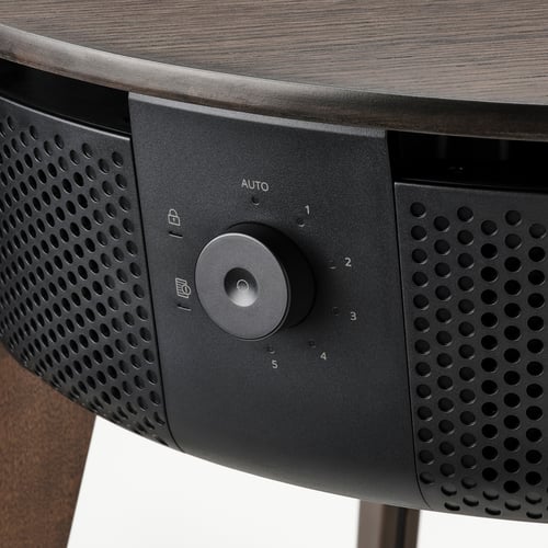 STARKVIND table with air purifier, additional gas filter stained oak ...