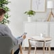 STARKVIND table with air purifier, stained oak veneer/white smart - IKEA