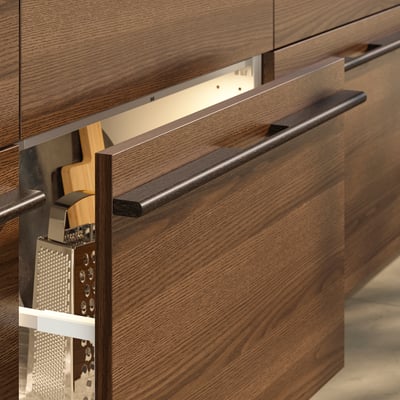 STENSTA drawer front, dark-brown ash veneer, 18x10" - IKEA