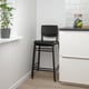 STIG bar stool with backrest, counter height black/black, 243/4" - IKEA