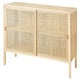 STOCKHOLM 2025 cabinet with sliding doors, rattan/pine, 491/4x181/2x431 ...