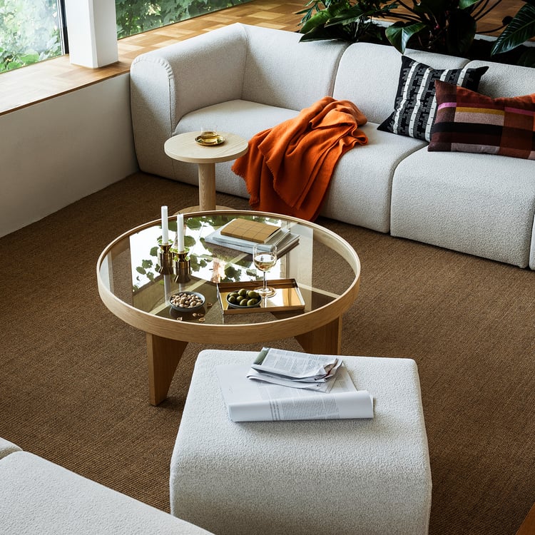 STOCKHOLM 2025 oak veneer glass coffee table - IKEA