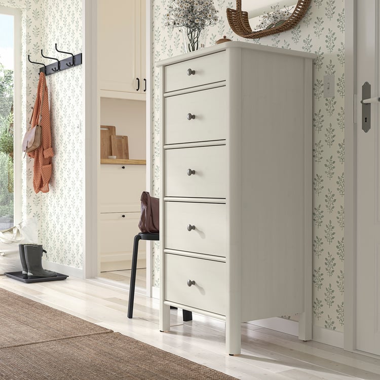 STOREMOLLA 5-drawer dresser, light grey-beige stained, 243/4x195/8x515 ...