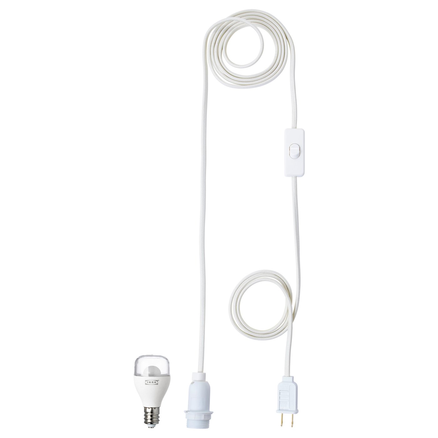 STRÅLA Cord set with LED bulb - white - IKEA