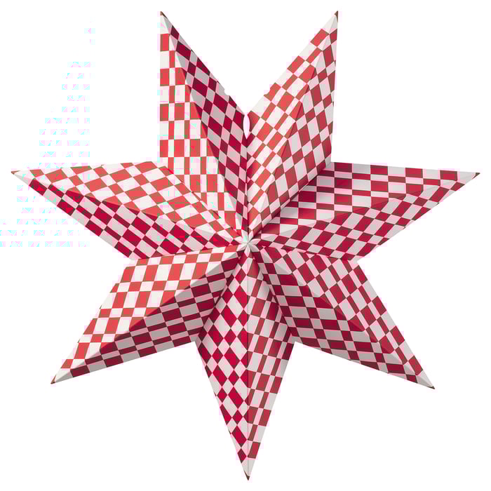 STRÅLA 19" Red & White Checkered Lamp Shade - IKEA