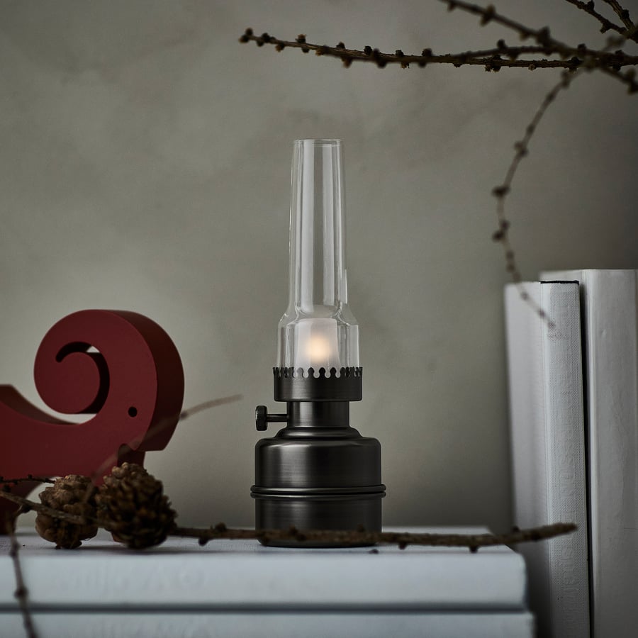STRÅLA Gray LED Decorative Table Lamp - IKEA