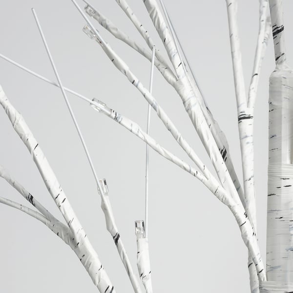 STRÅLA LED floor lamp, artificial birch tree - IKEA