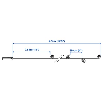STRÅLA Gold Leaf LED String Light 40 Battery Operated - IKEA