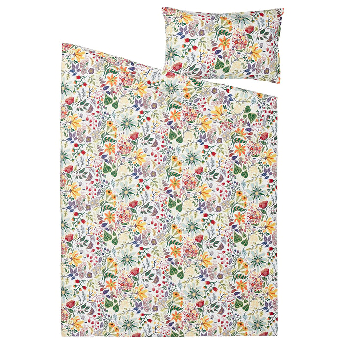 STRANDLUMMER duvet cover and pillowcase(s), multicolor/floral pattern ...