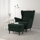 STRANDMON ottoman, Djuparp dark green - IKEA
