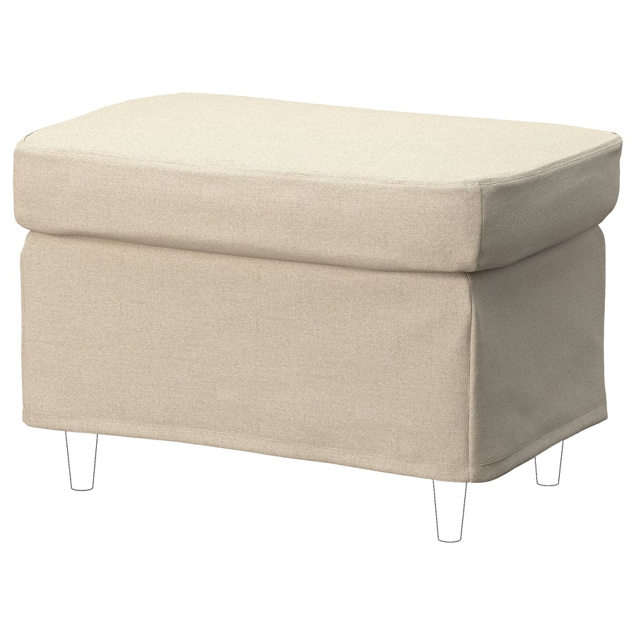 STRANDMON slipcover for ottoman, Naggen beige - IKEA