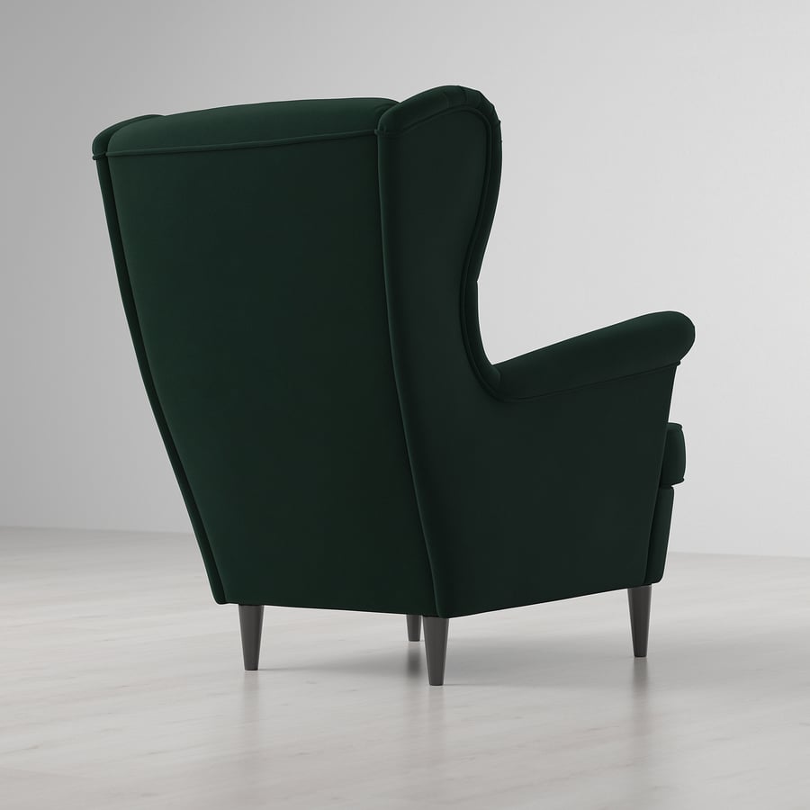 STRANDMON wing chair, Djuparp dark green - IKEA