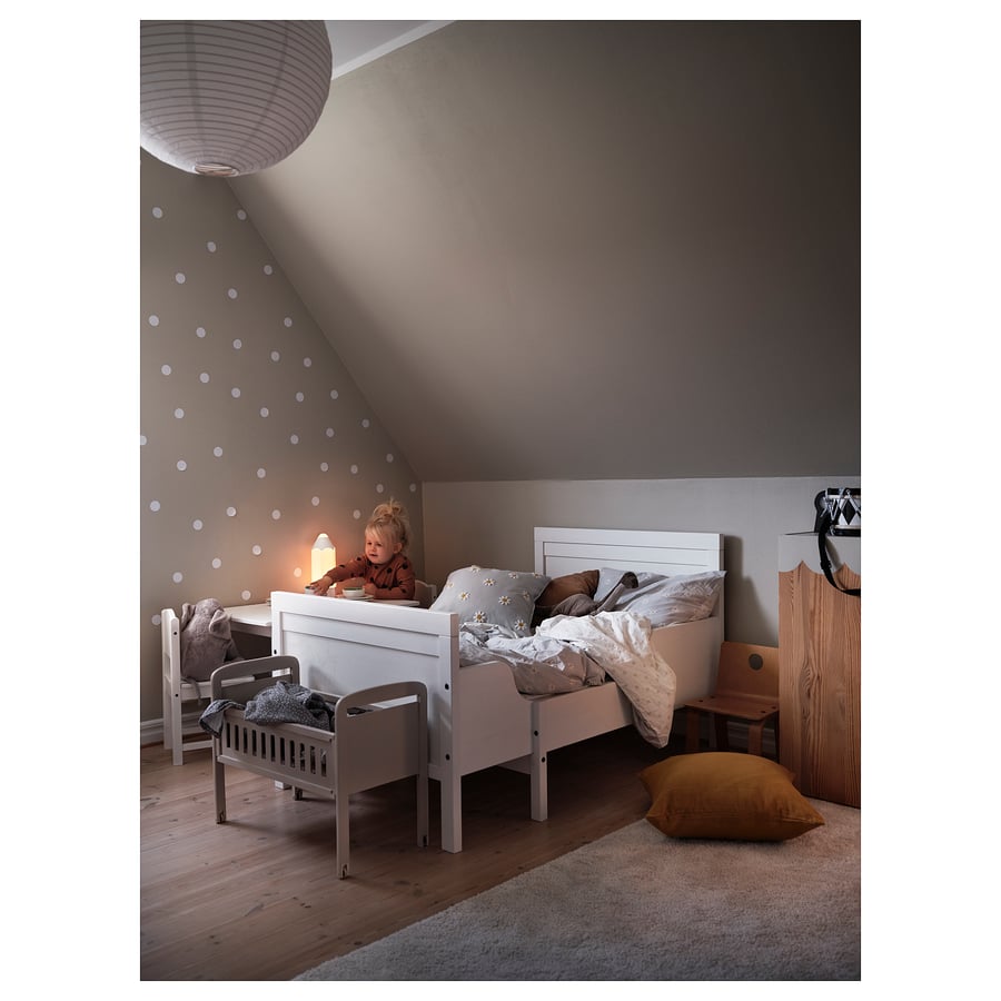 SUNDVIK ext bed frame with slatted bed base, white, 381/4x743/4" - IKEA