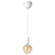 SUNNEBY / LUNNOM pendant lamp with LED bulb, white/globe clear - IKEA