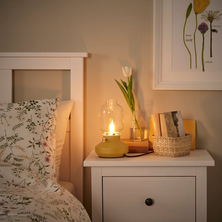 TÄRNABY table lamp, dimmable dark yellow, 10" - IKEA