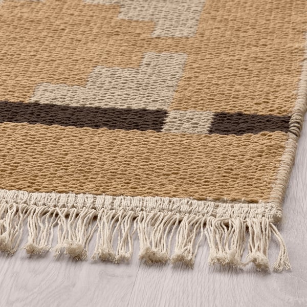 TELEGRAFLINJE rug, flatwoven, yellow-beige, 5'7"x7'10" - IKEA