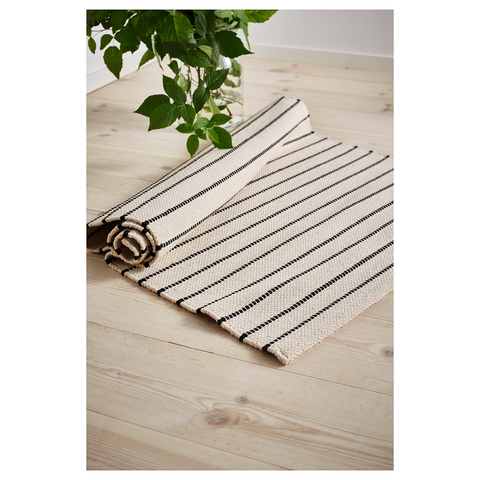 TÖRSLEV Rug, flatwoven, stripe white, black - IKEA