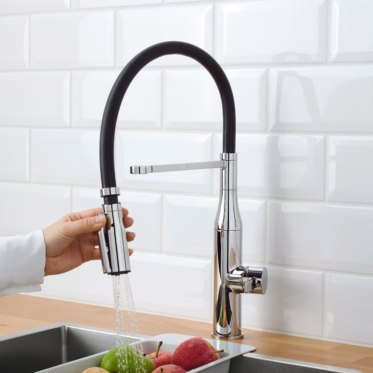 TOLLSJÖN kitchen faucet with handspray, chrome plated - IKEA