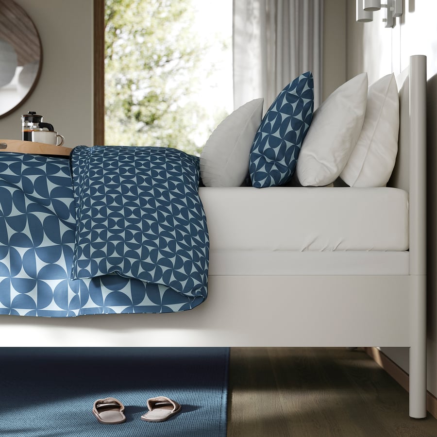 TONSTAD bed frame, off-white/Lyngör white, King - IKEA