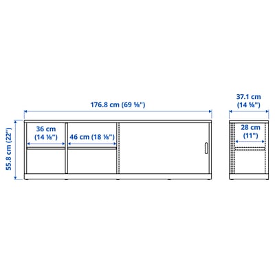 TONSTAD TV unit, off-white, 695/8x145/8x22" - IKEA