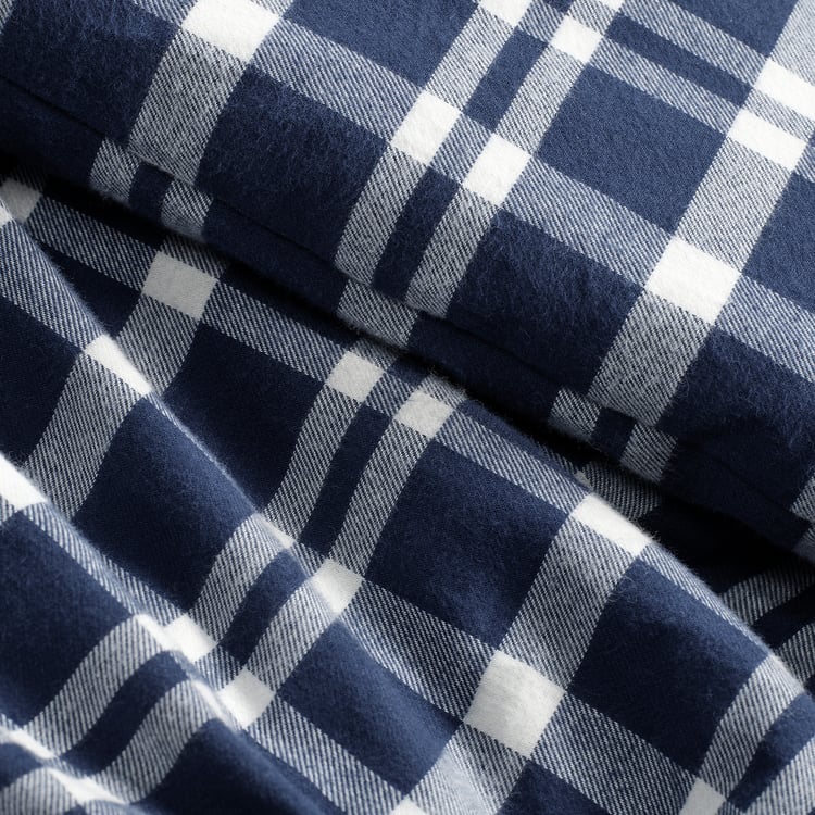 TORNTUSS comforter set, dark blue/check, Full/Queen - IKEA