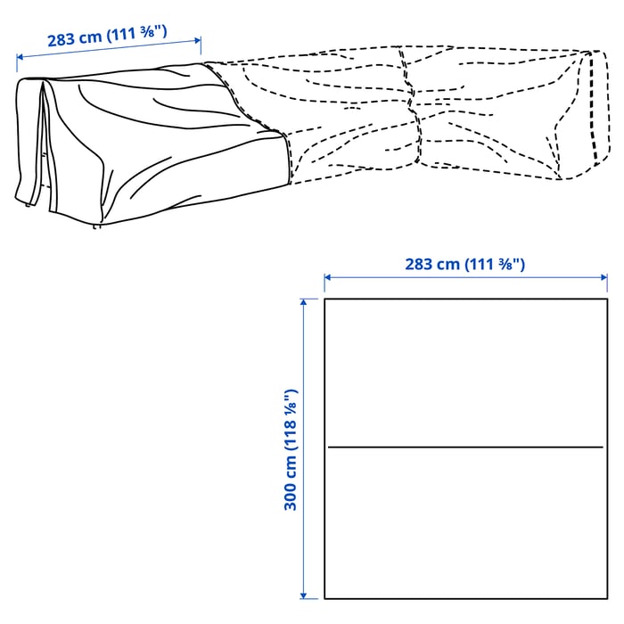 TOSTERÖ connectable cover f outdoor frntr, black, 1113/8x1181/8" - IKEA