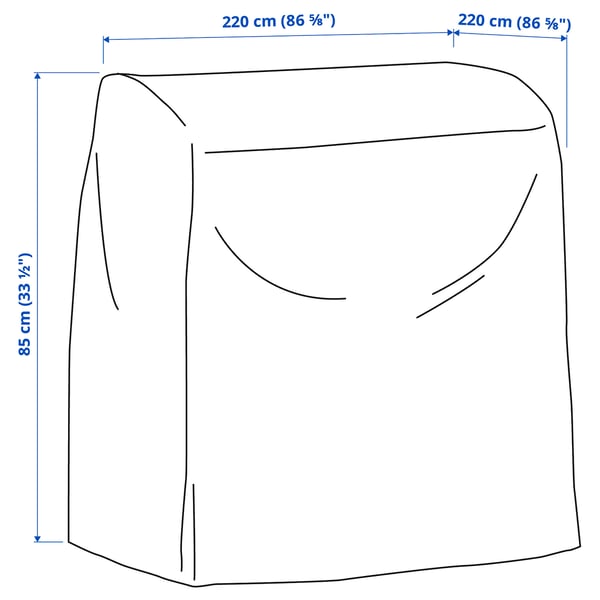 TOSTERÖ cover for outdoor furniture, sofa/black, 865/8x865/8" - IKEA