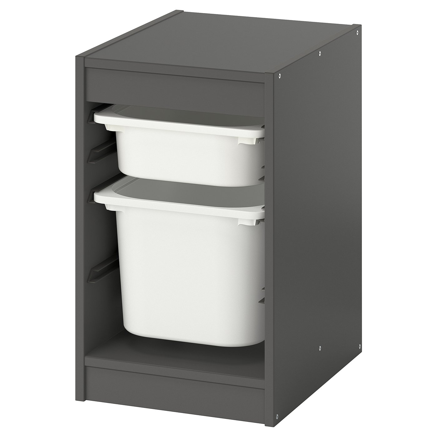 TROFAST storage combination with boxes, gray/white, 133/8x173/8x22" - IKEA