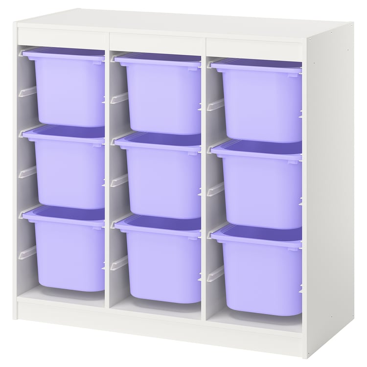 TROFAST storage combination with boxes, room divider/white lilac ...