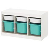 TROFAST Storage combination with boxes, white white/orange, 39x173/8x22 ...