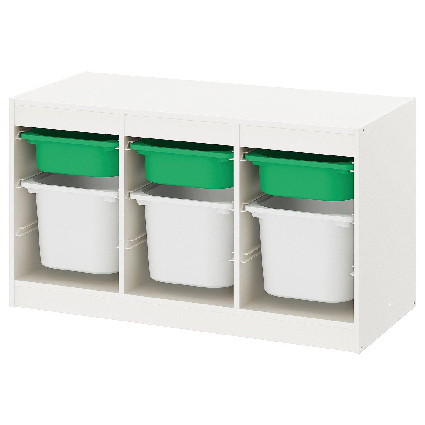 TROFAST Storage combination with boxes, white green, white, 39x17 3 ...