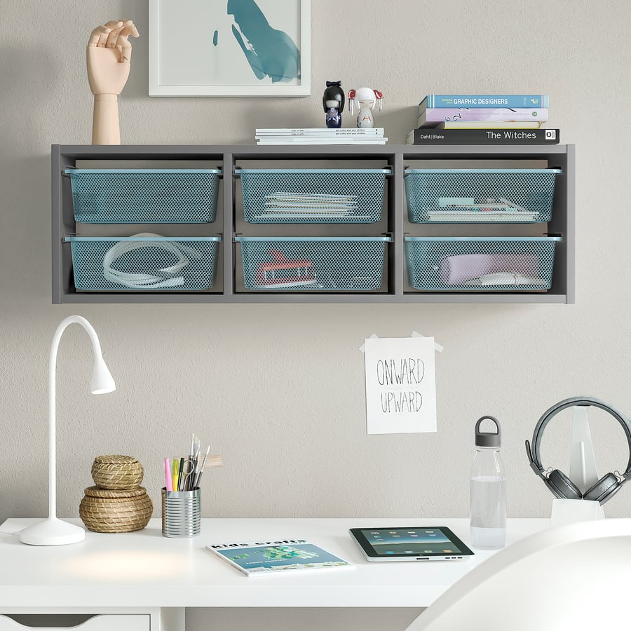 TROFAST wall storage, gray/gray-blue, 39x81/4x113/4" - IKEA