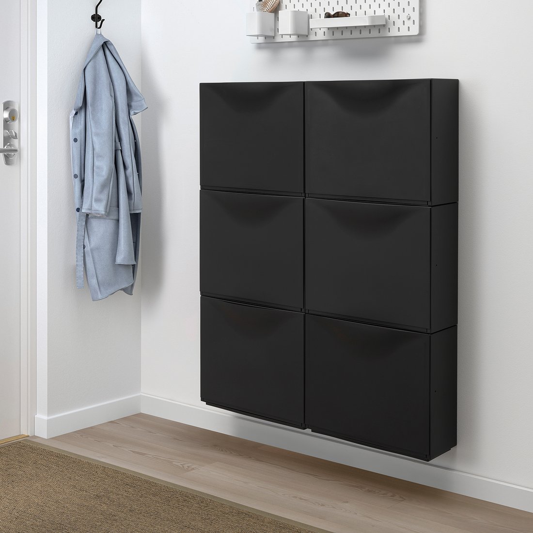 TRONES shoe/storage cabinet, black, 201/2x71/8x153/8" - IKEA