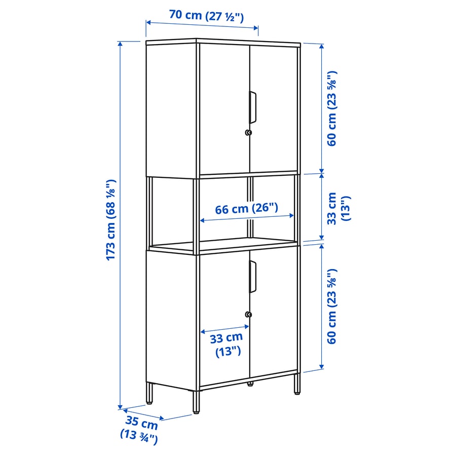 TROTTEN cabinet with doors, white, 271/2x133/4x681/8" - IKEA