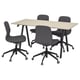 TROTTEN / LÅNGFJÄLL conference table and chairs, white/green-gray ...