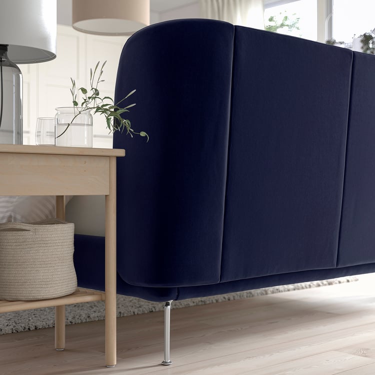 TUFJORD upholstered bed frame, Tallmyra black-blue, Queen - IKEA