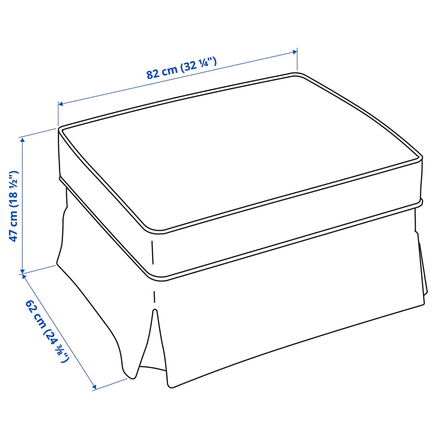 UPPLAND ottoman, Blekinge white - IKEA