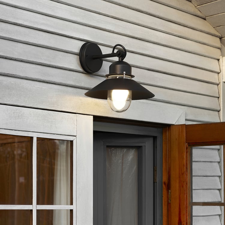 UPPLID wall lamp, outdoor black, 11" - IKEA