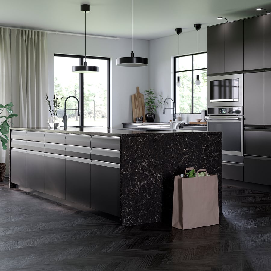 UPPLÖV 2-p door/corner base cabinet set, left-handed/matte anthracite ...