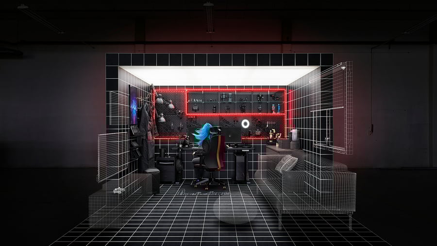 UPPSPEL gaming desk, black, 707/8x311/2" - IKEA