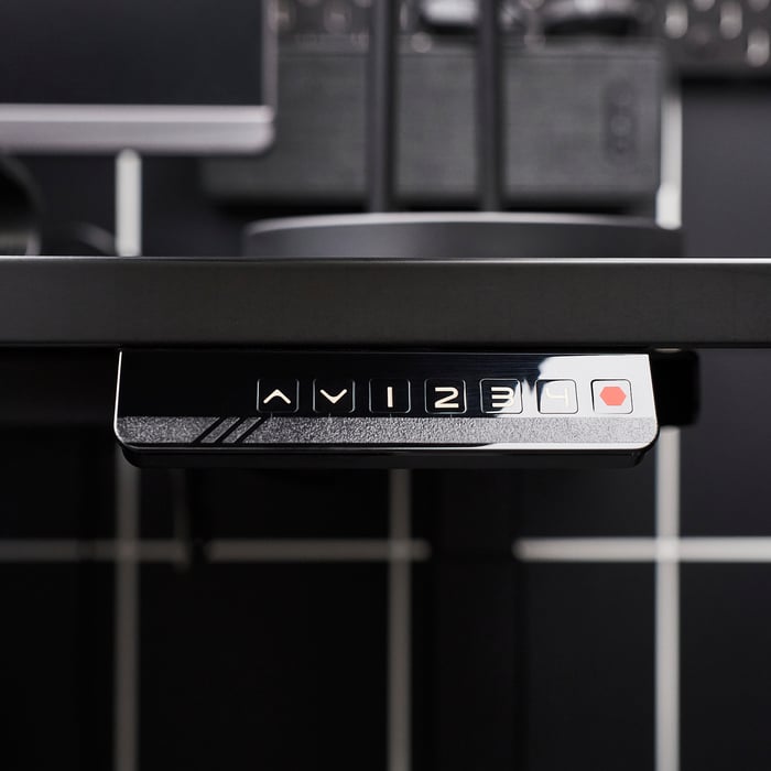 UPPSPEL sit/stand underframe for table top, black, 707/8/551/8x311/2 ...