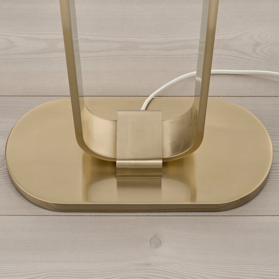 UPPVIND floor lamp, brass plated/white, 59" - IKEA