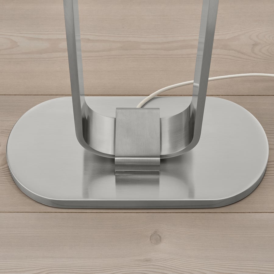 UPPVIND floor lamp, nickel plated/white, 59" - IKEA