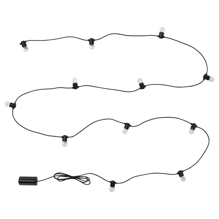 UTSUND LED string light with 12 lights, outdoor/battery operated black ...