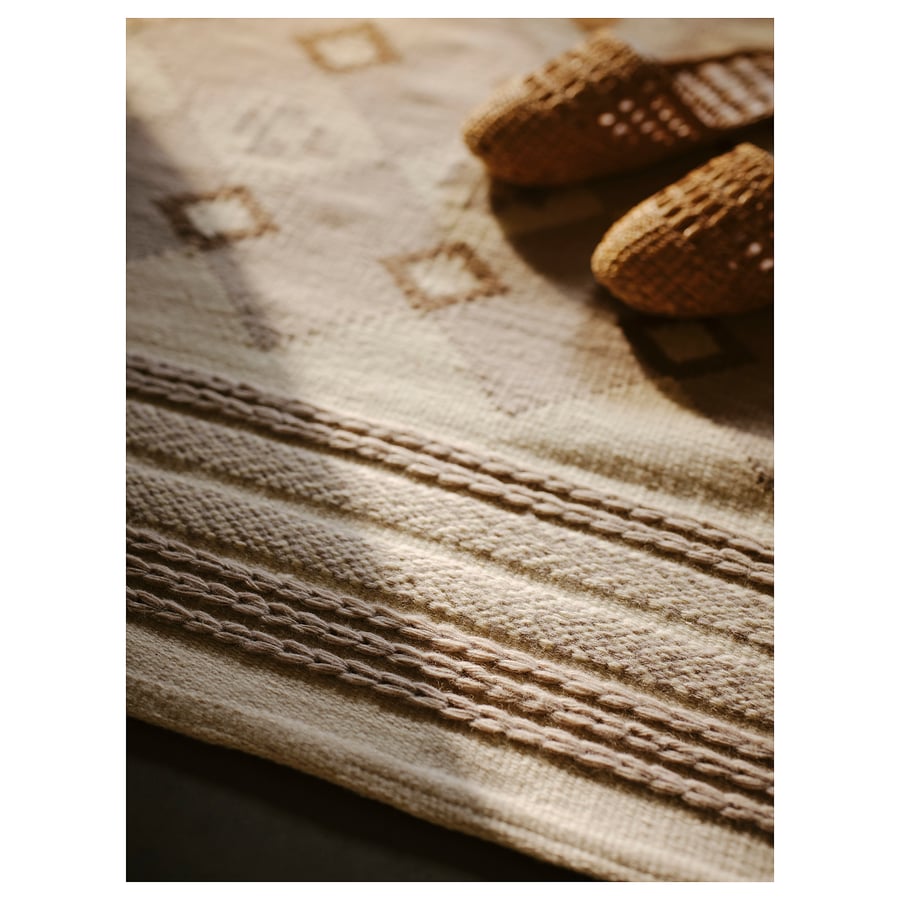 VÄGNÄT rug, flatwoven, off-white gray/handmade, 6'7"x9'10" - IKEA