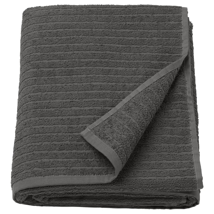 VÅGSJÖN bath sheet, dark gray, 39x59" - IKEA
