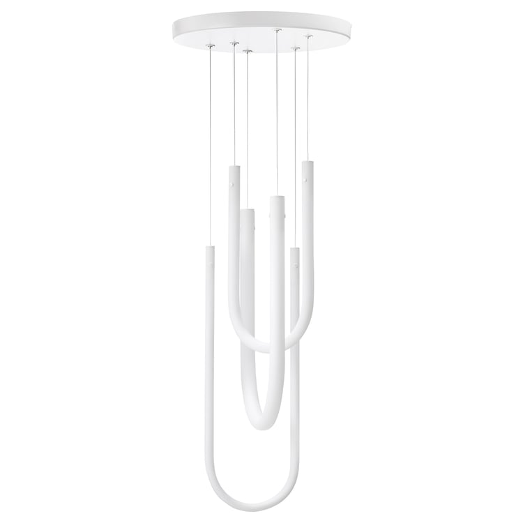 VARMBLIXT LED pendant lamp, white frosted glass, 18" - IKEA