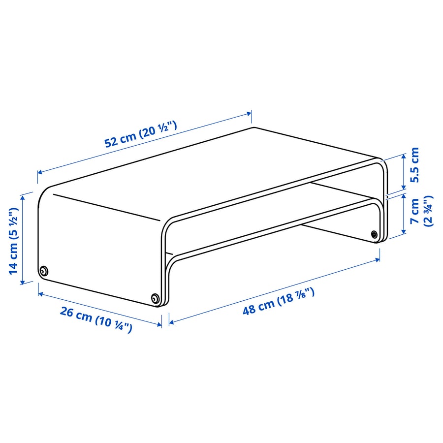 VATTENKAR laptop/monitor stand, birch, 201/2x101/4" - IKEA