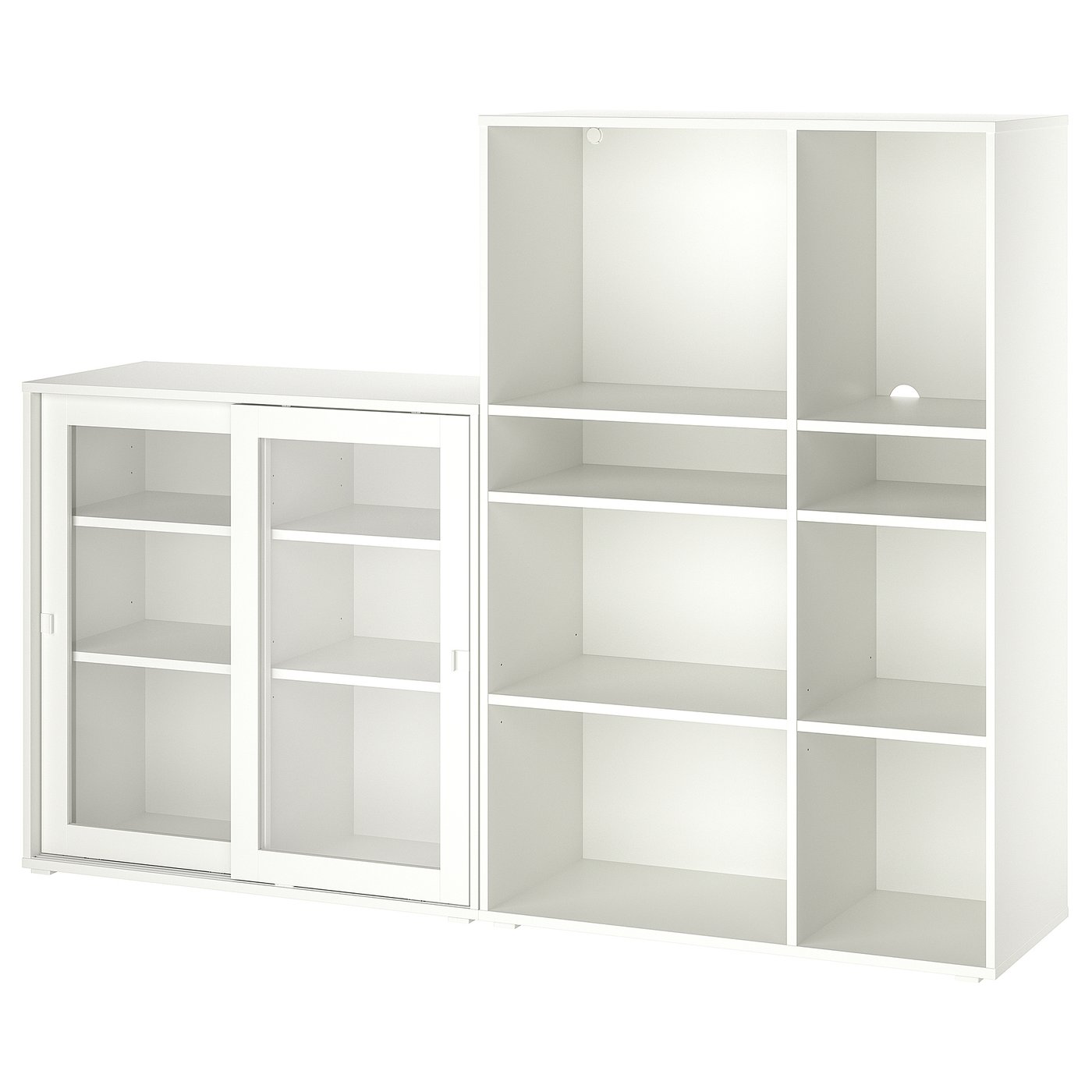 VIHALS storage combination w/glass doors, white/clear glass, 743/4x145 ...