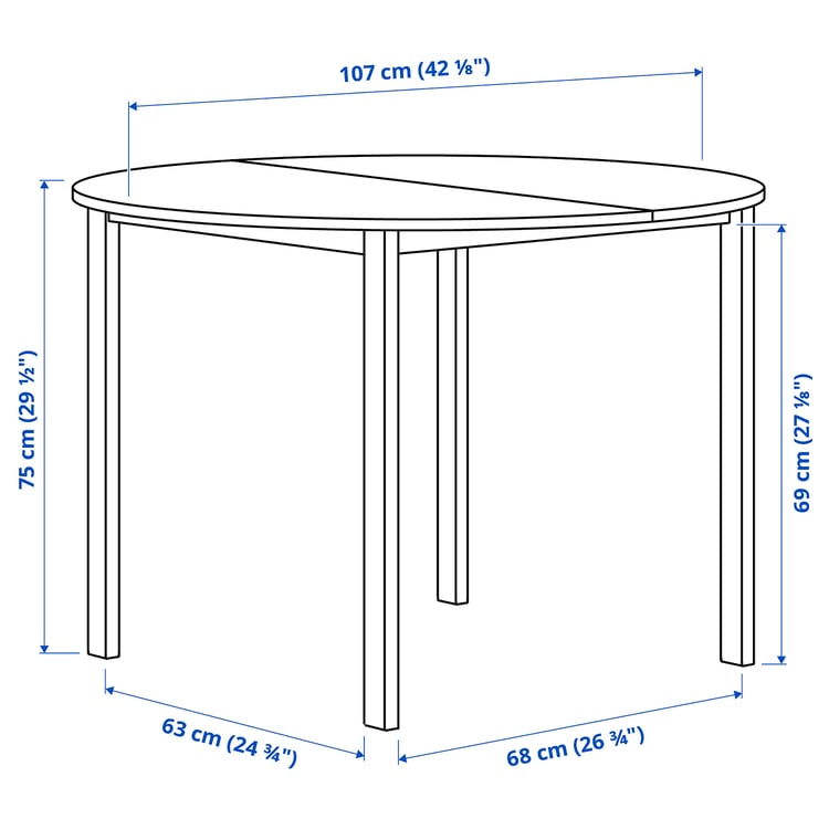VIHALS table, white/white, 421/8" - IKEA